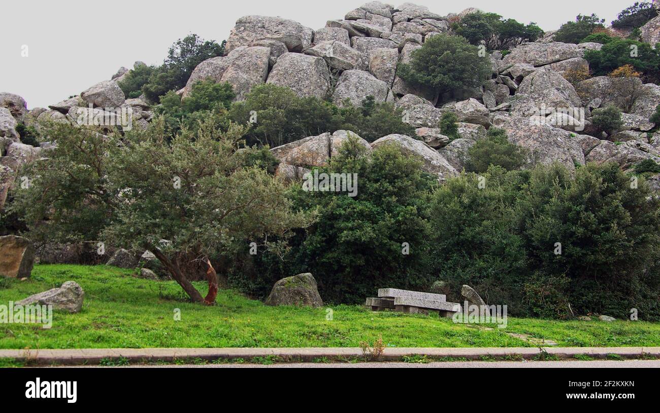 Aggius, Sardinia, Italy, Typical granite rocks of Gallura Stock Photo ...