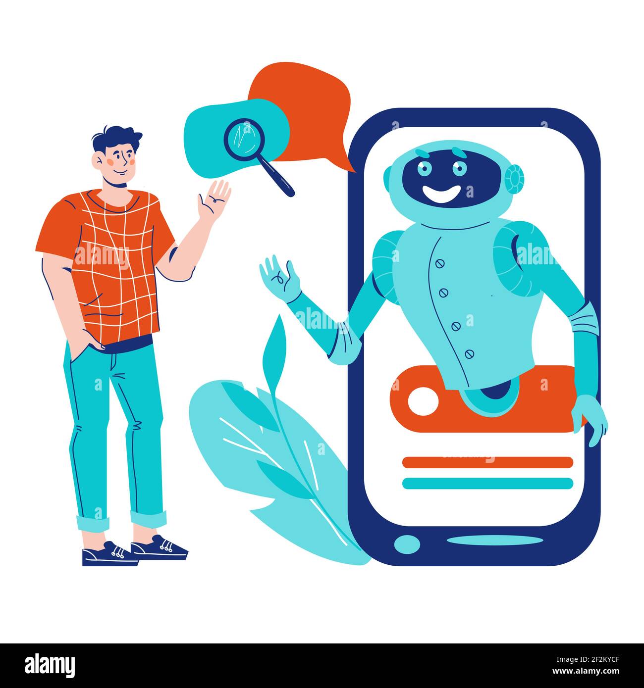 Chatbot robot or virtual assistant, cartoon vector illustration ...