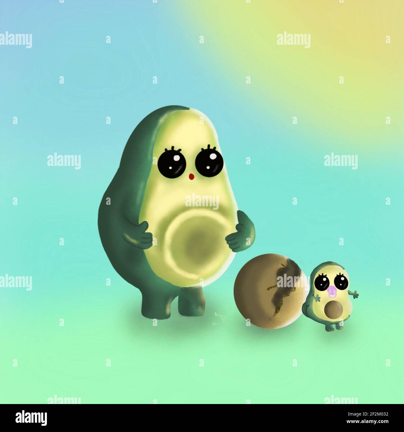 The avocado with eyes became a mother Stock Photo - Alamy