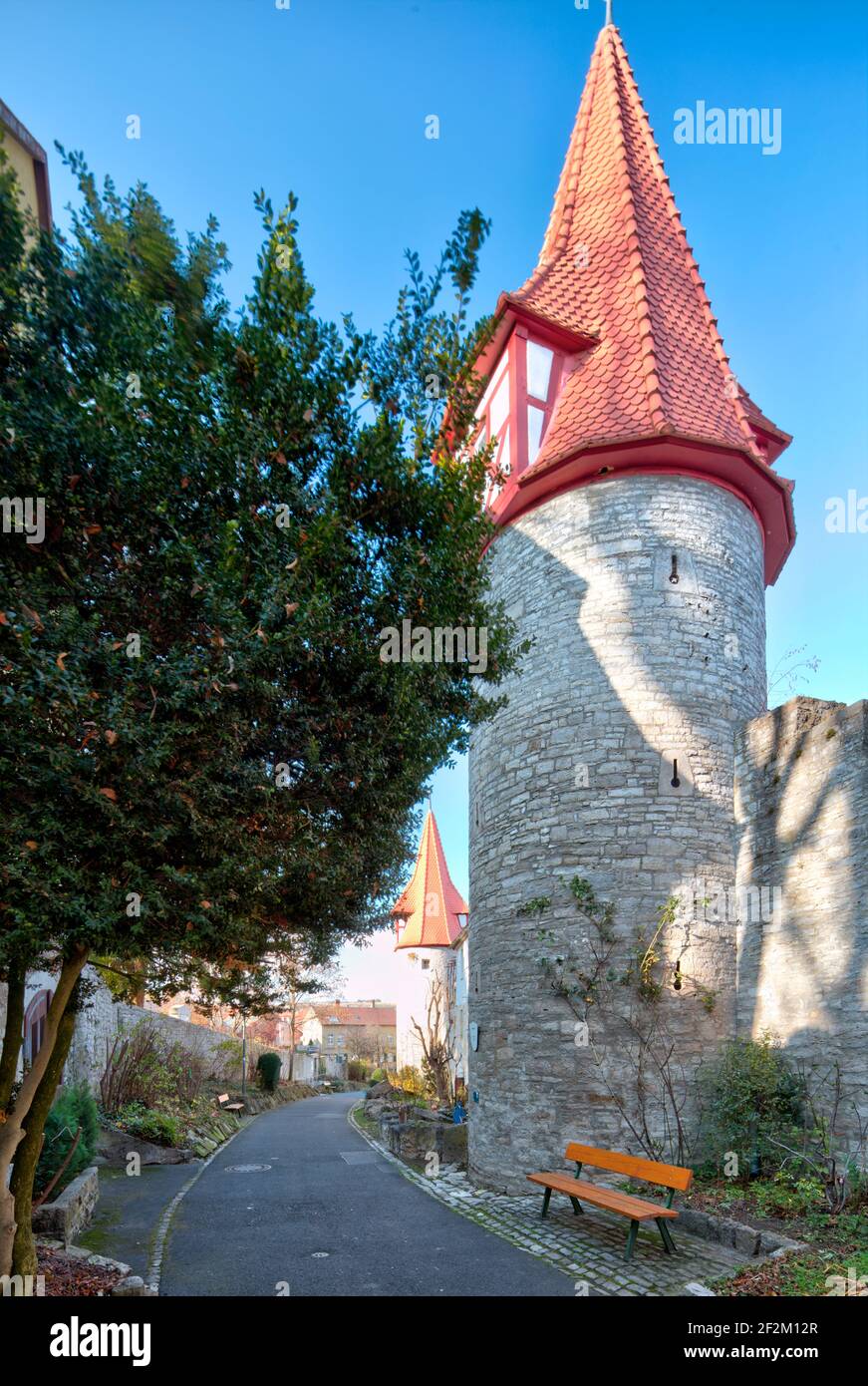 Stegturm, Fallmeister tower, old cemetery wall, historic town center ...