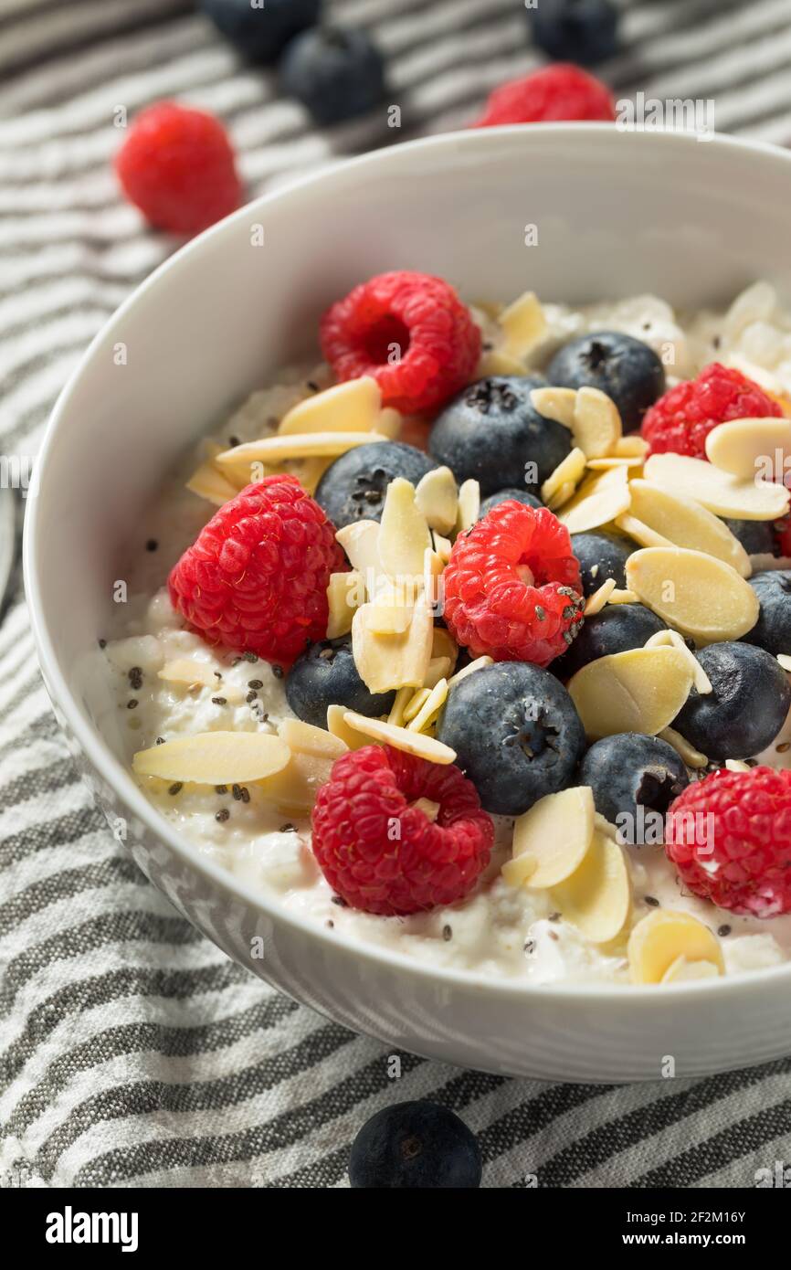 Healthy Homemade Cottage Cheese Breakfast with Berries Stock Photo - Alamy