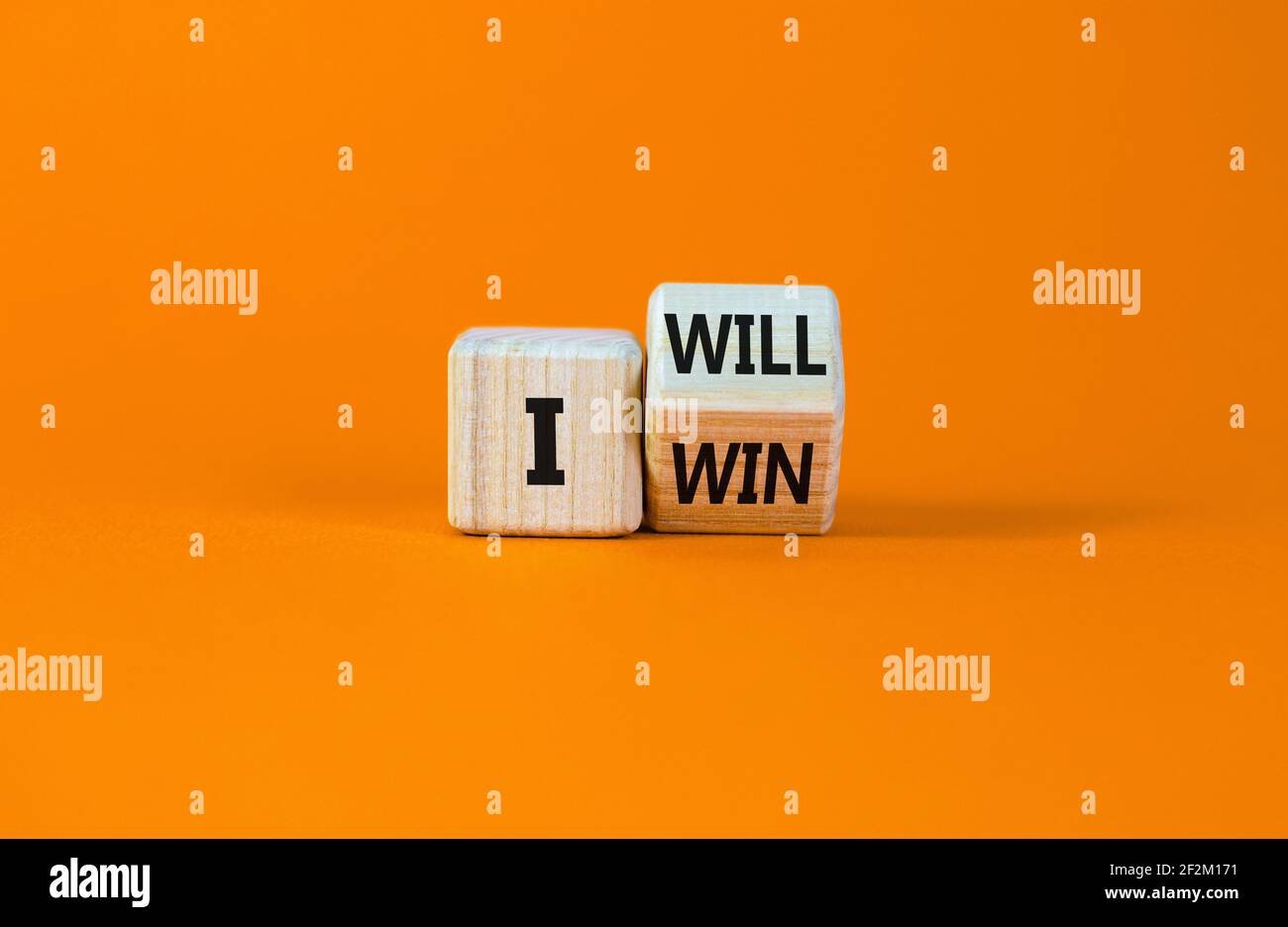 I will win symbol. Turned a wooden cube and changed words i will to i ...