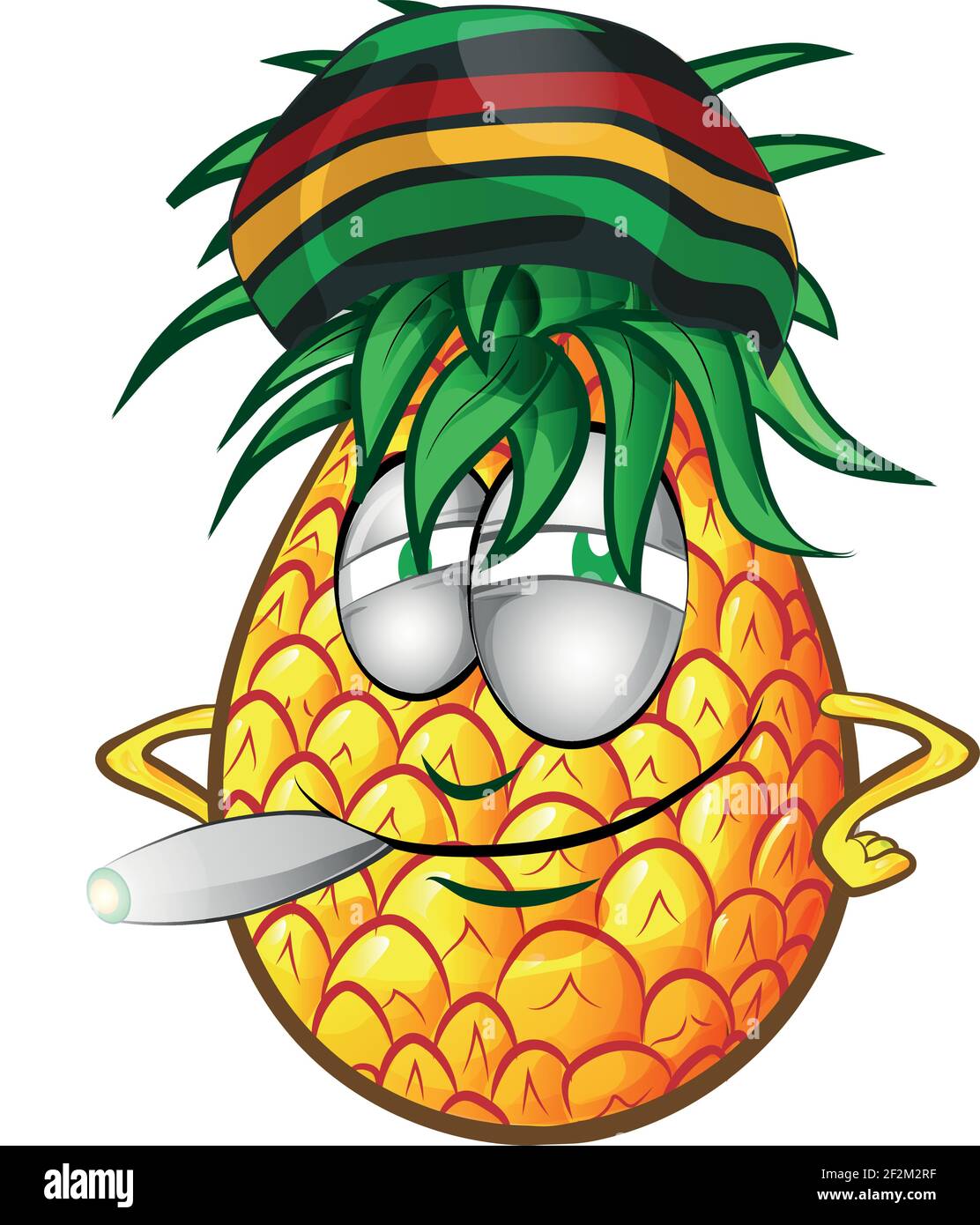 Happy jamaican Pineapple character cartoon illustration Stock Vector ...