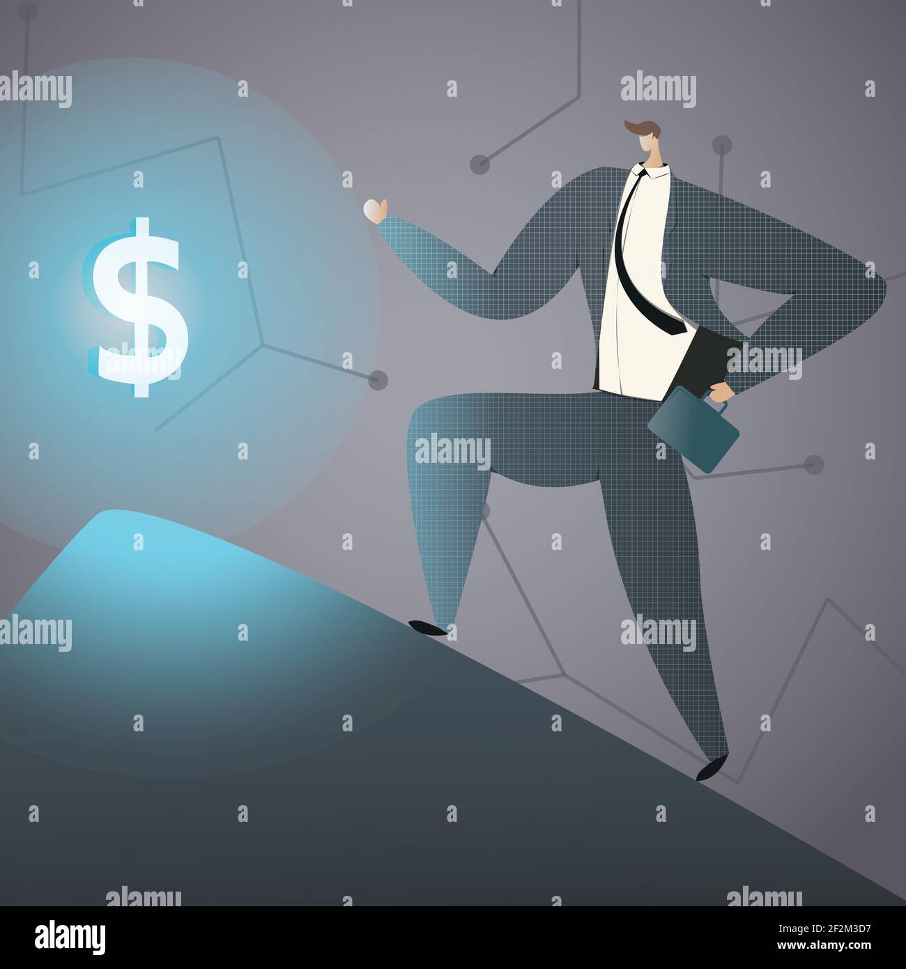 Unstoppable entrepeneur behance style character illustration Stock ...