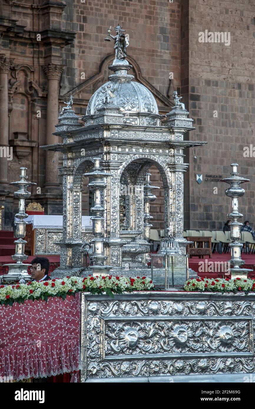 Silver Float, Corpus Christi Celebration, Cusco, Peru Stock Photo - Alamy
