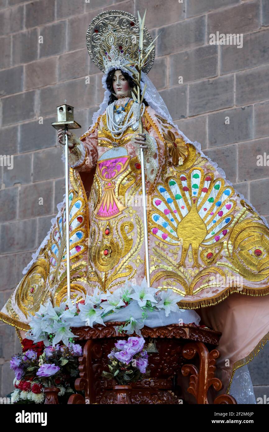 Santa Barbara Float, Corpus Christi Celebration, Cusco, Peru Stock ...