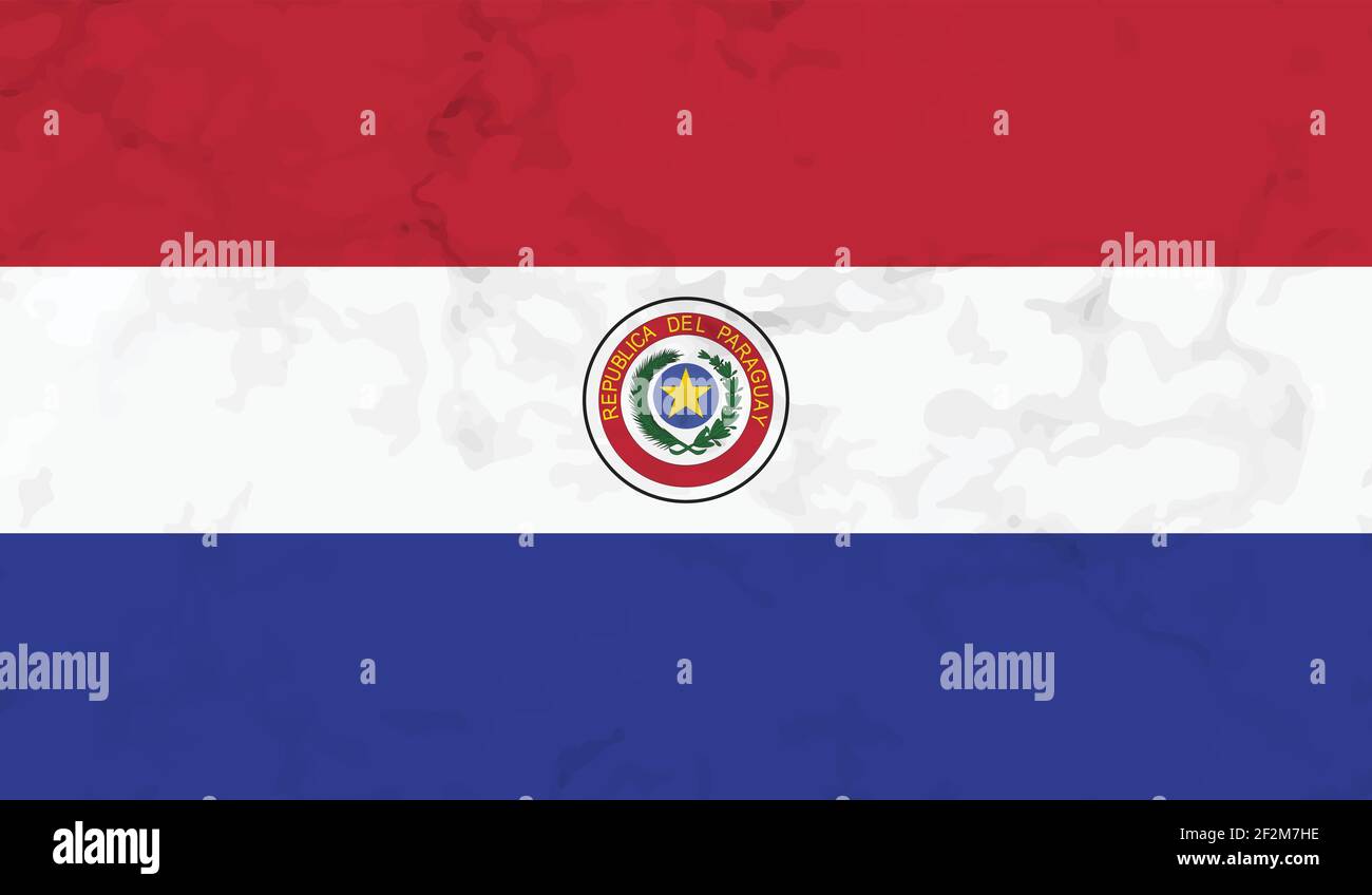 Paraguay flag with waving grunge texture. Vector background Stock ...