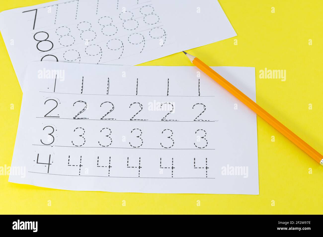 learning to write numbers. Handwriting Practice for Children Stock ...