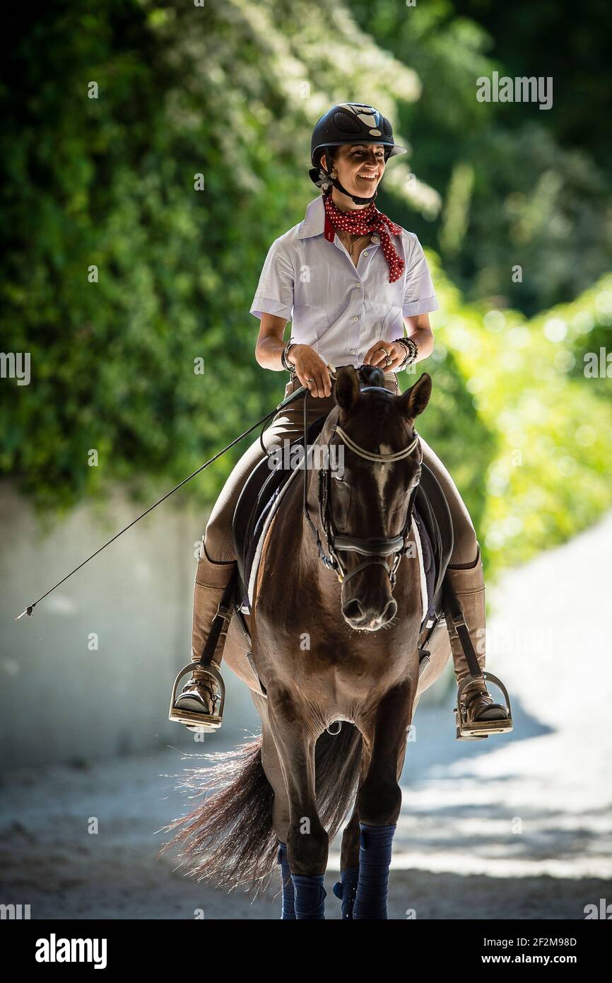 Alizee FROMENT (Fra) riding on Mistral du Coussoul during the test ...