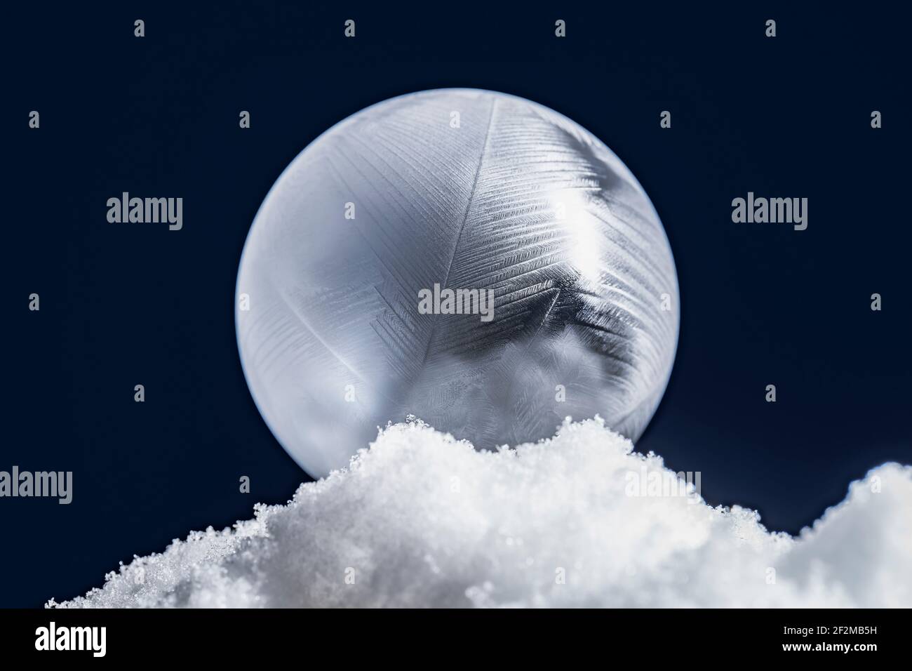 Frozen soap bubble, artwork, ice, winter Stock Photo - Alamy