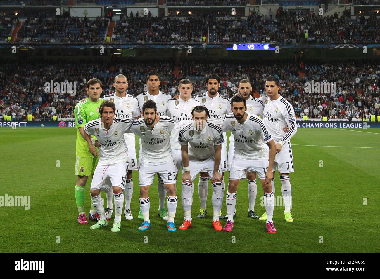 Players of of Real Madrid pose for a team picture prior to the UEFA ...