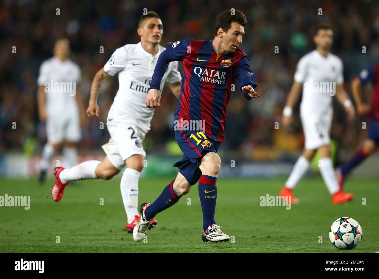Lionel Messi of FC Barcelona during the UEFA Champions League quarter ...