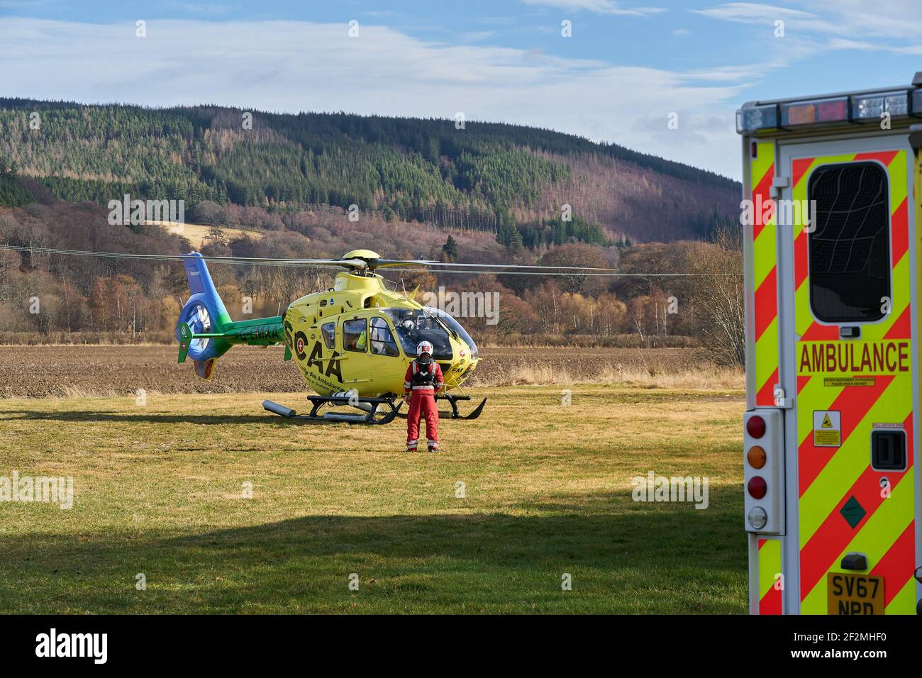 A941 aprox 1 mile South of Rothes, Moray, UK. 12th Mar, 2021. UK. This ...