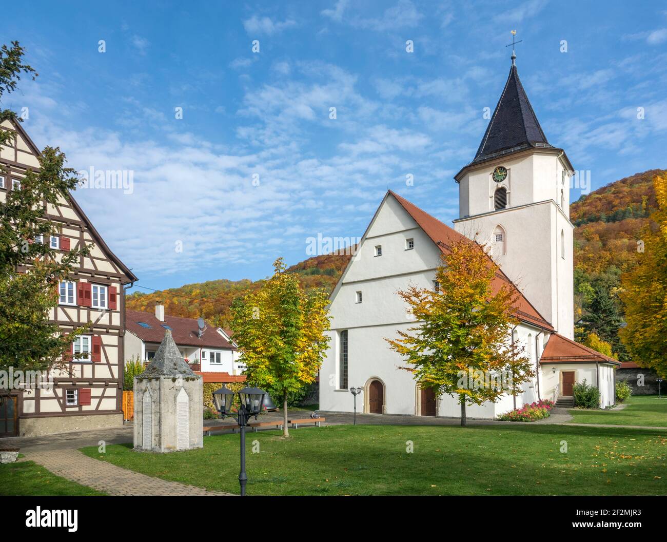 Germany, Baden-Württemberg, Lichtenstein - Unterhausen, Johanneskirche ...
