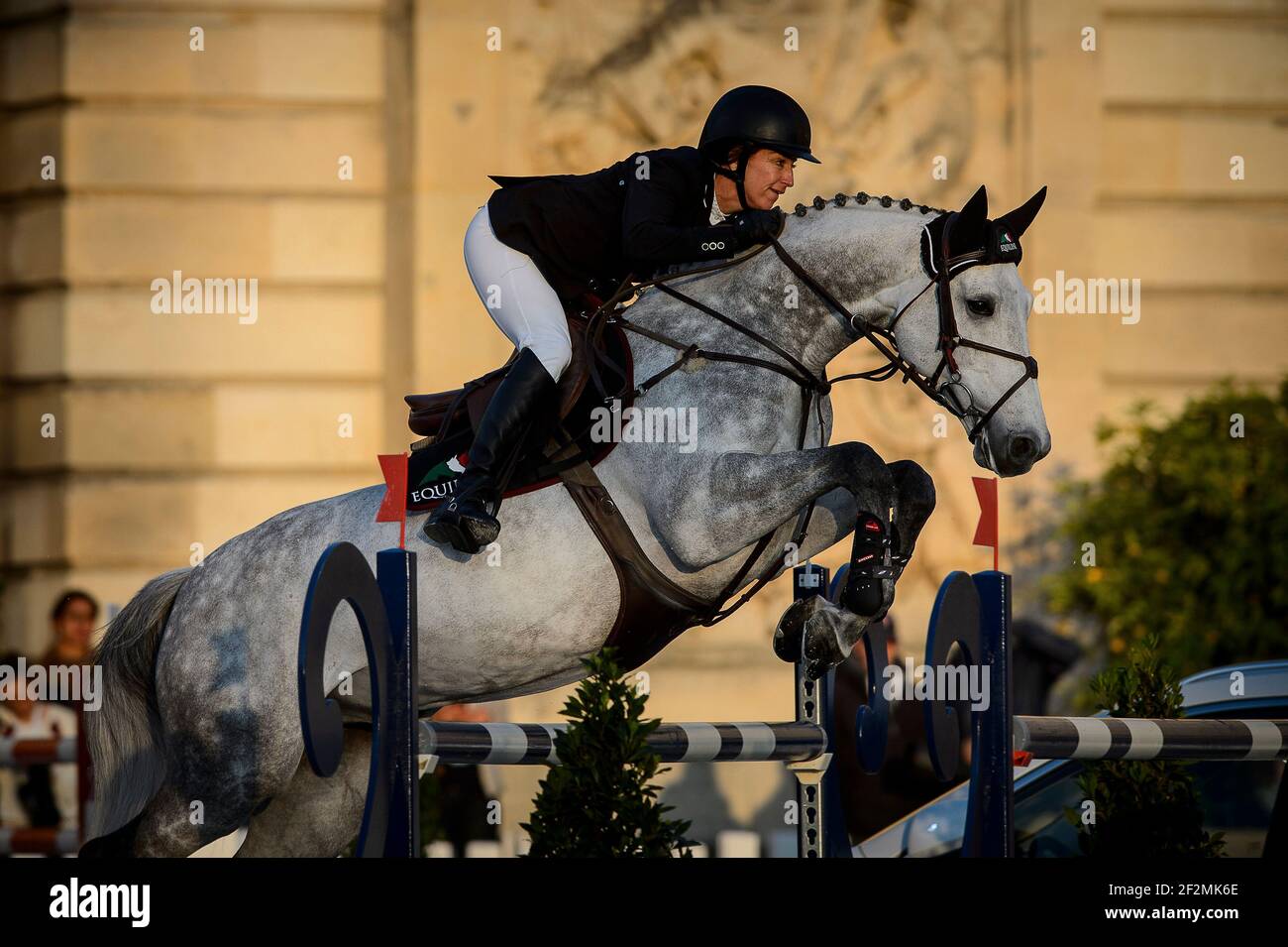 Laura KRAUT riding CONFU during the Versailles Castle Show Jumping at ...