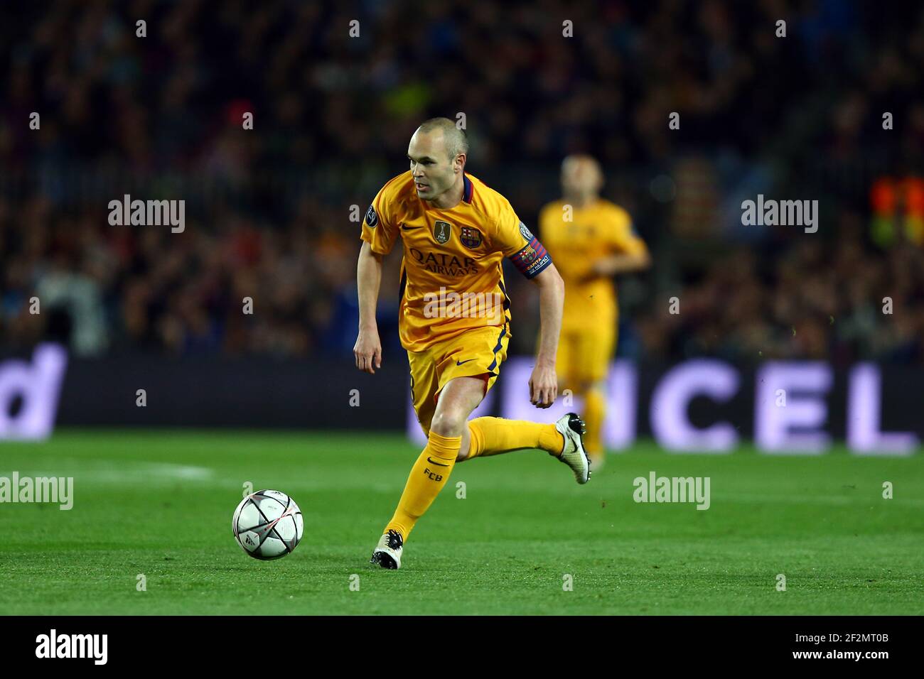 Andres Iniesta of FC Barcelona during the UEFA Champions League quarter ...
