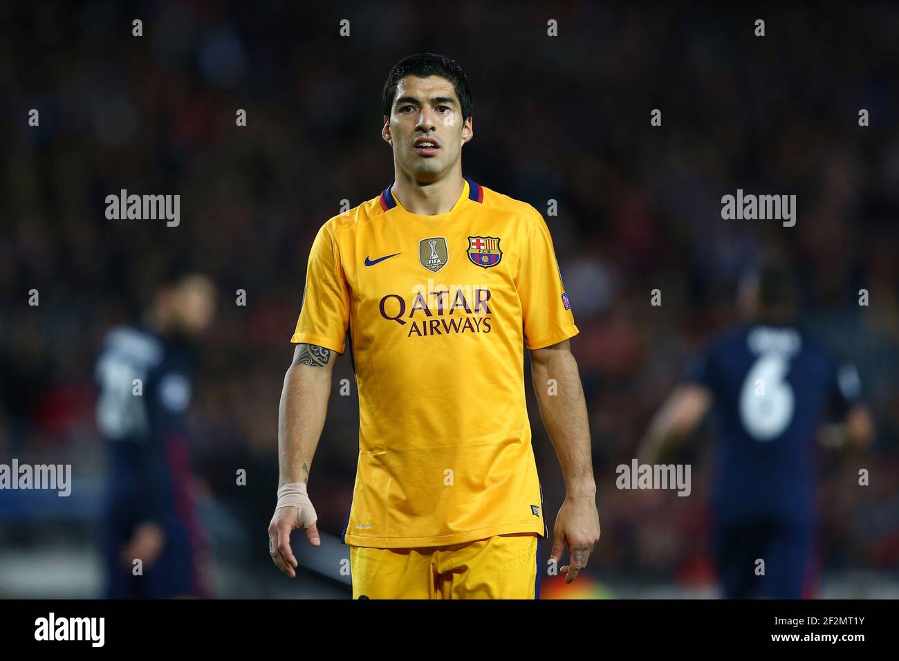 Luis Suarez of FC Barcelona during the UEFA Champions League quarter ...