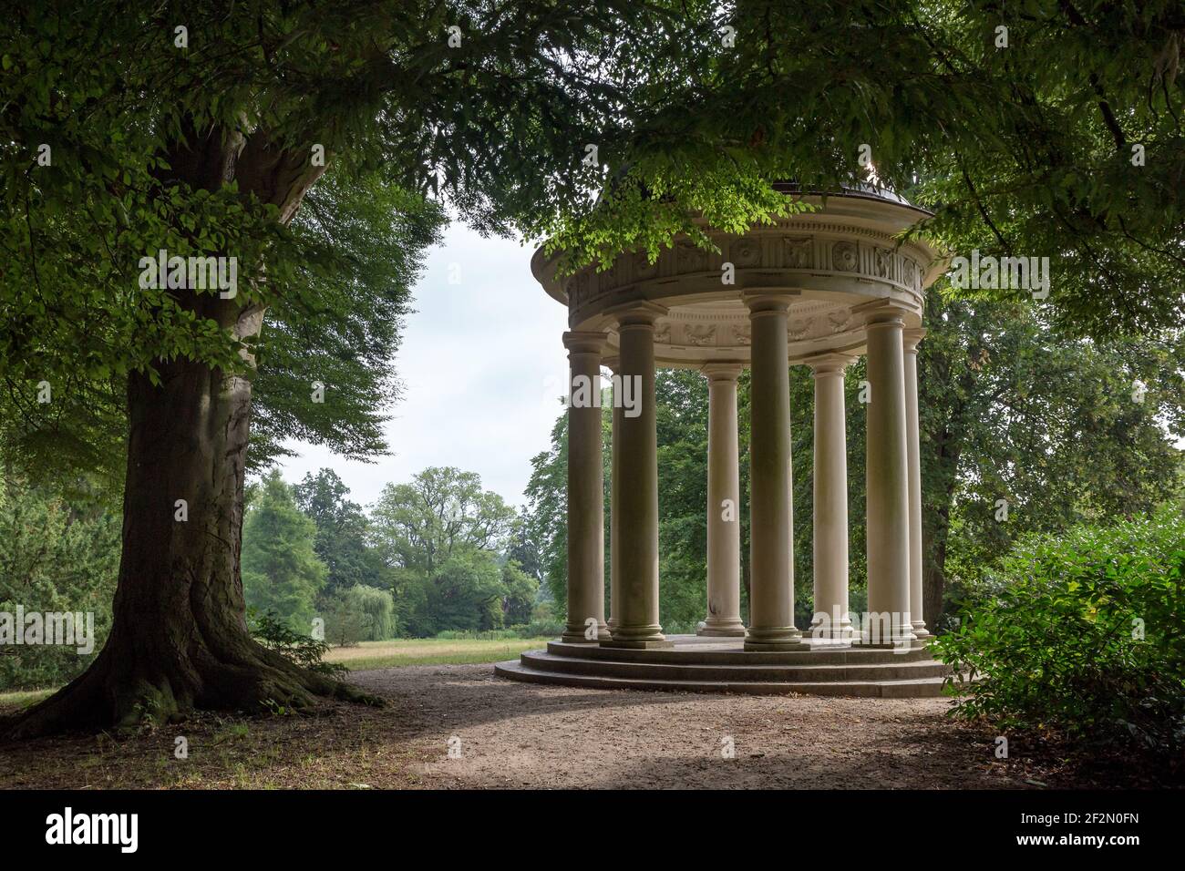 Round Pavilion with Coloums between Trees in Park, Europe Stock Photo ...
