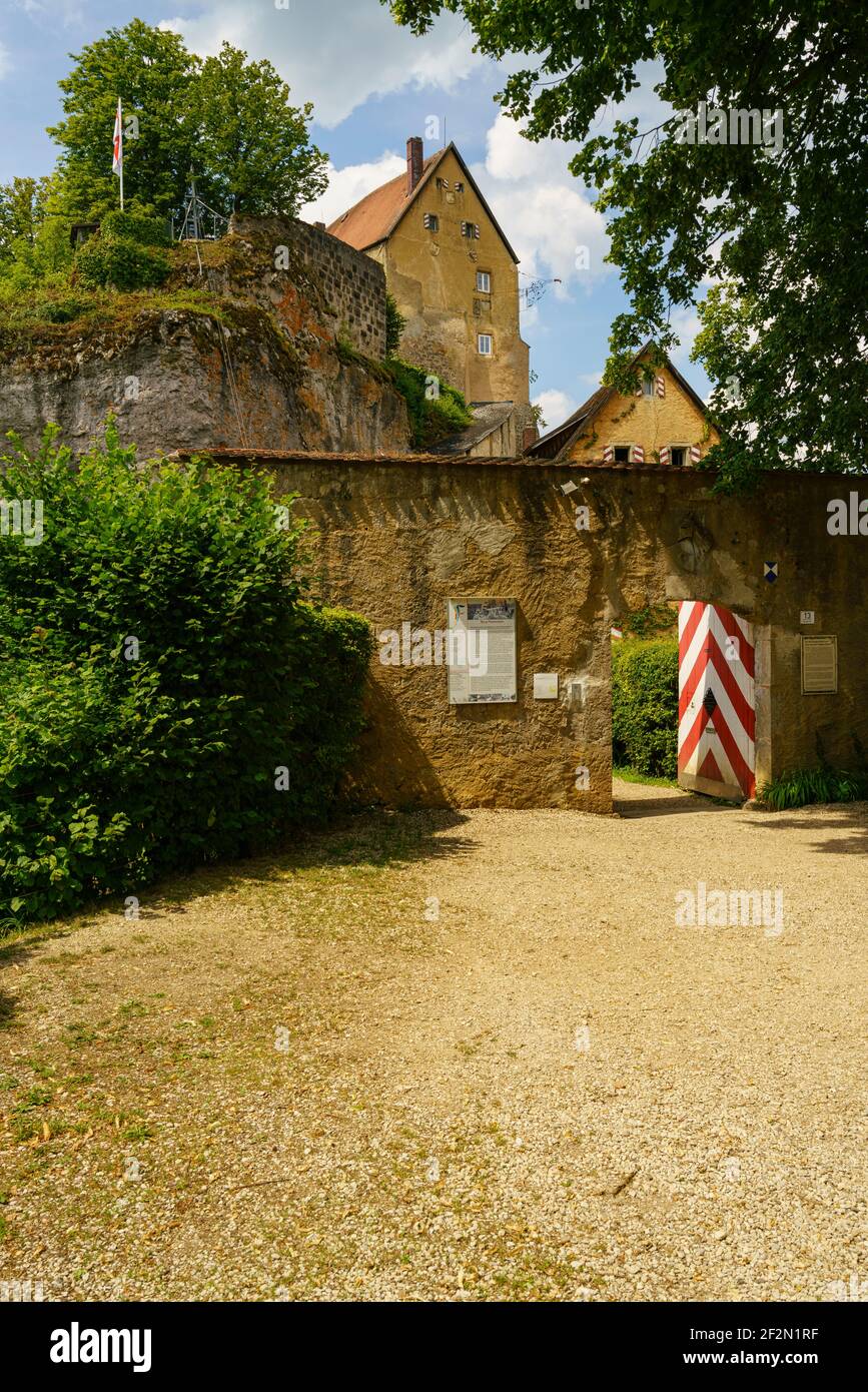 Pottenstein Castle above the town of Pottenstein, Franconian ...