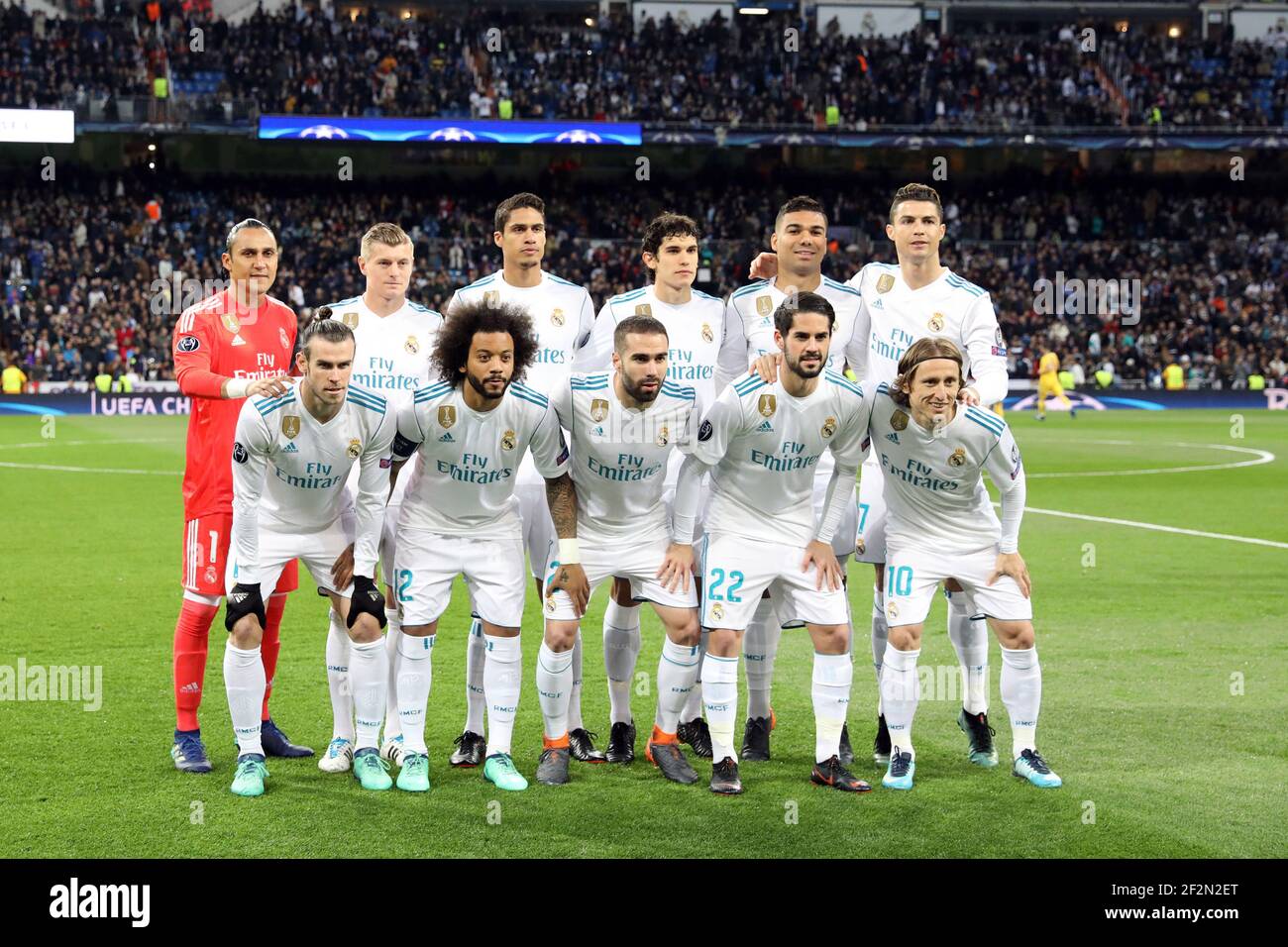 PLAYERS of Real Madrid pose for a team photo prior to the UEFA ...