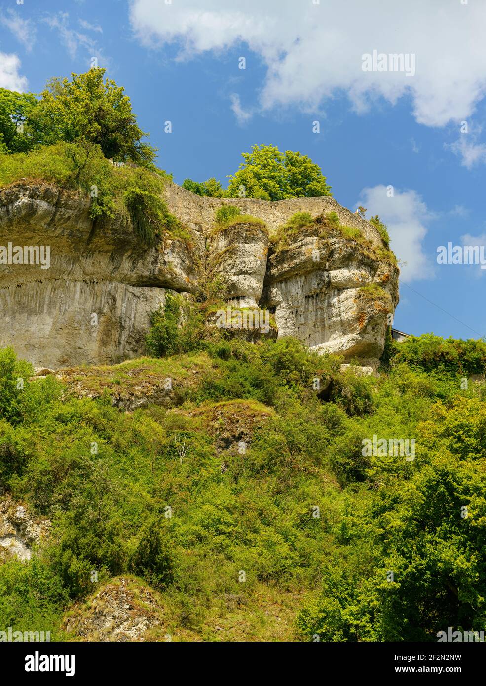 Pottenstein Castle above the town of Pottenstein, Franconian ...