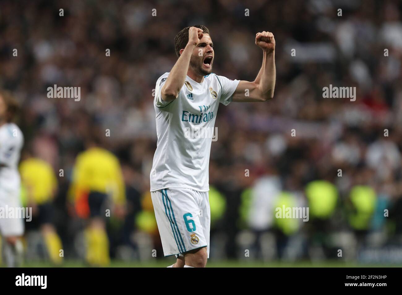 NACHO of Real Madrid celebrates victory during the UEFA Champions ...