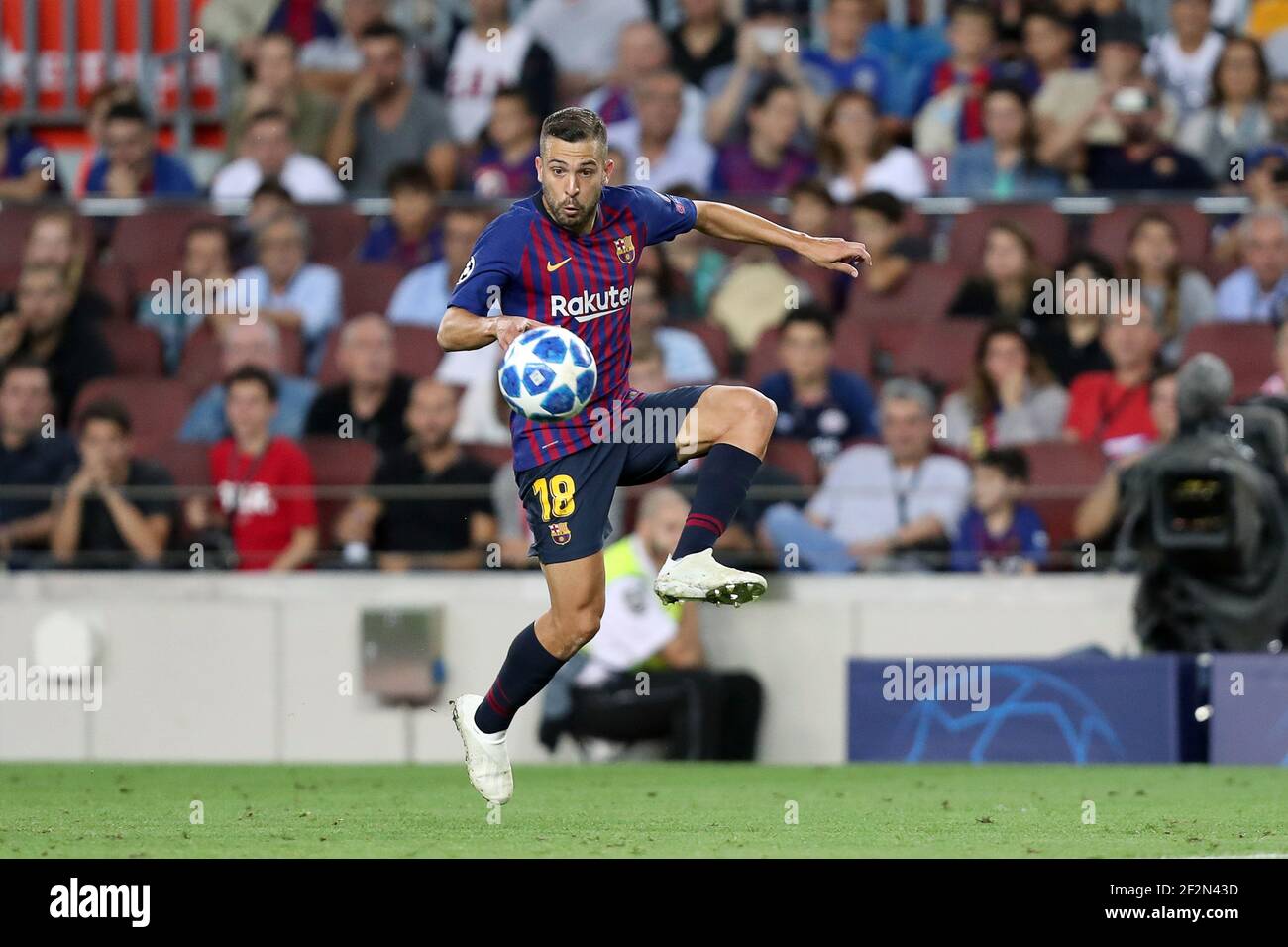Jordi Alba of FC Barcelona in action during the UEFA Champions League ...