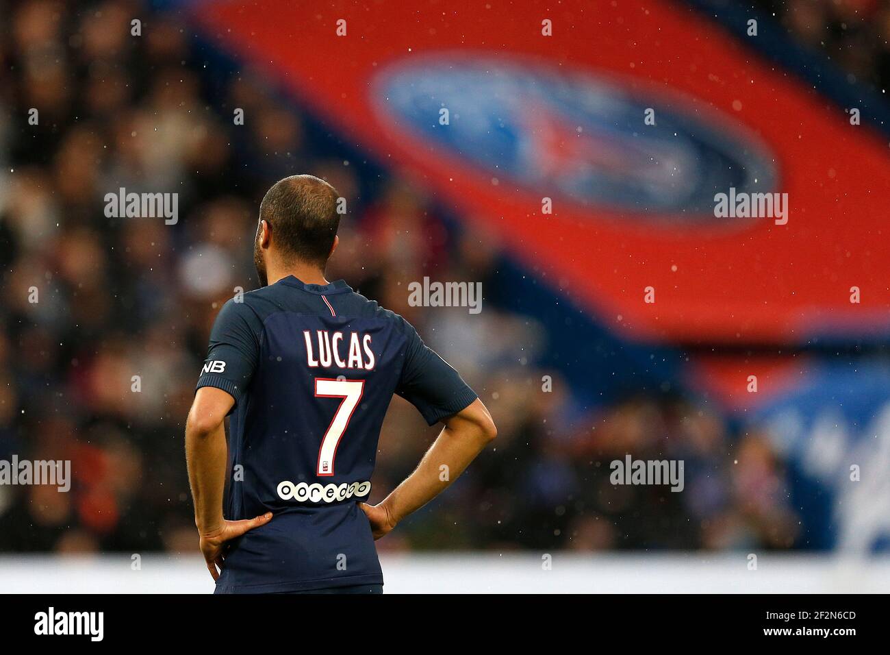 Paris Saint-Germain's Brazilian midfielder Lucas Moura stands during ...