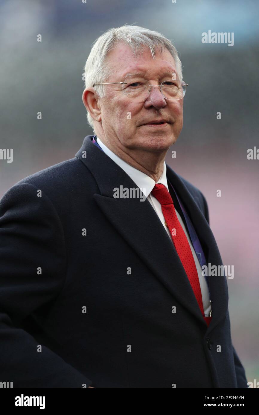 Sir Alex Ferguson of Manchester United during the UEFA Champions League ...