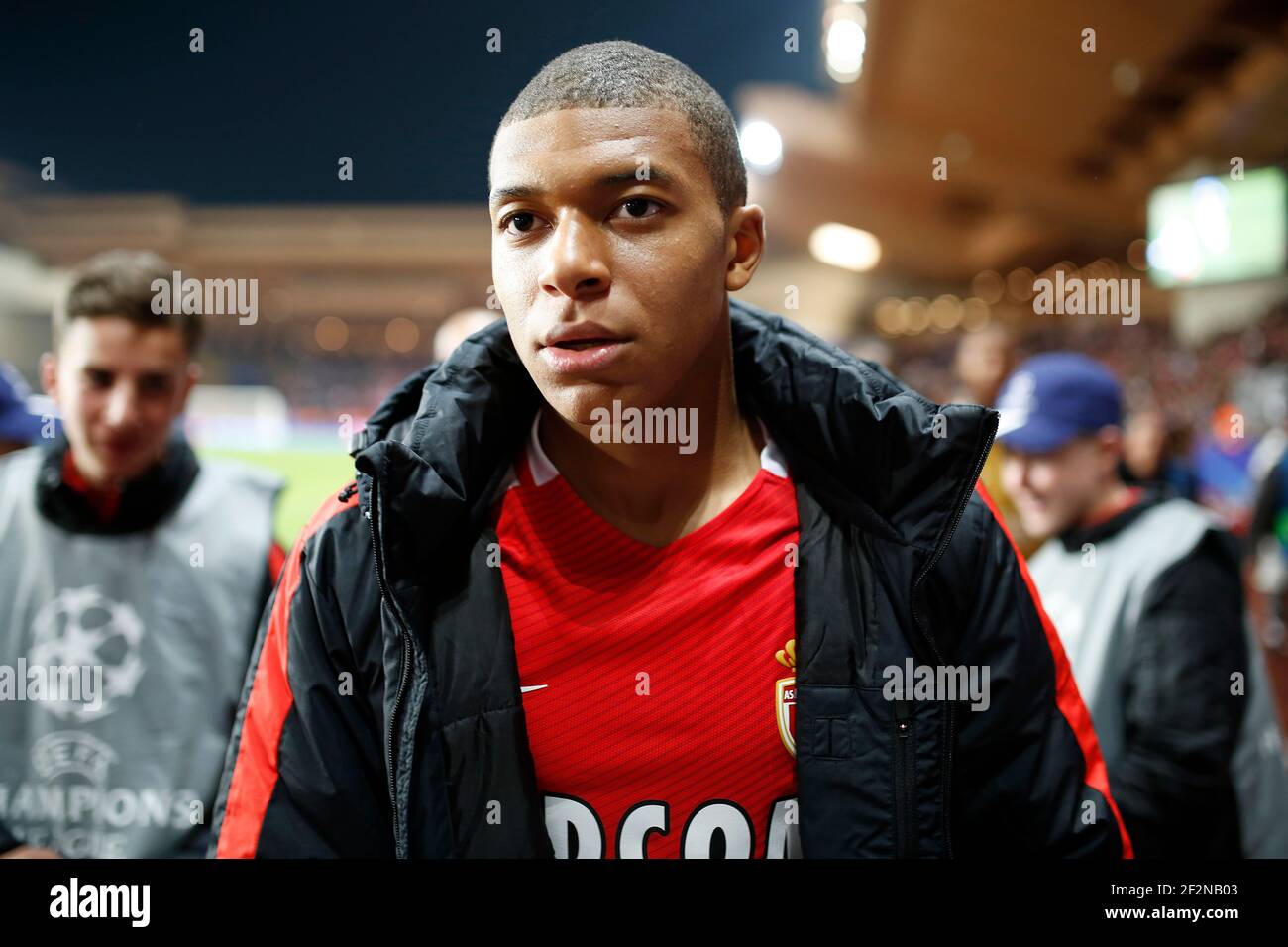 Monaco's French forward Kylian Mbappe Lottin celebrates after the UEFA ...