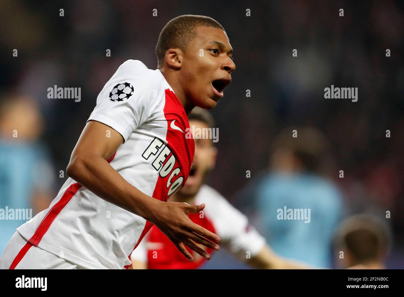 Monaco's French forward Kylian Mbappe Lottin celebrates after scoring ...