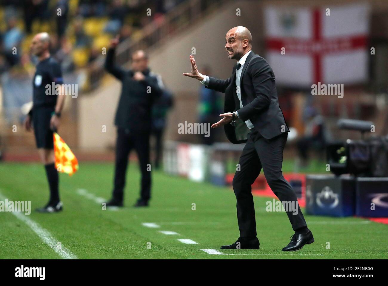 Manchester City's Spanish manager Pep Guardiola gestures during the ...