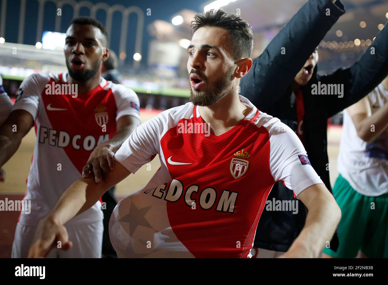 Monaco's Portuguese midfielder Bernardo Silva celebrates after the UEFA ...