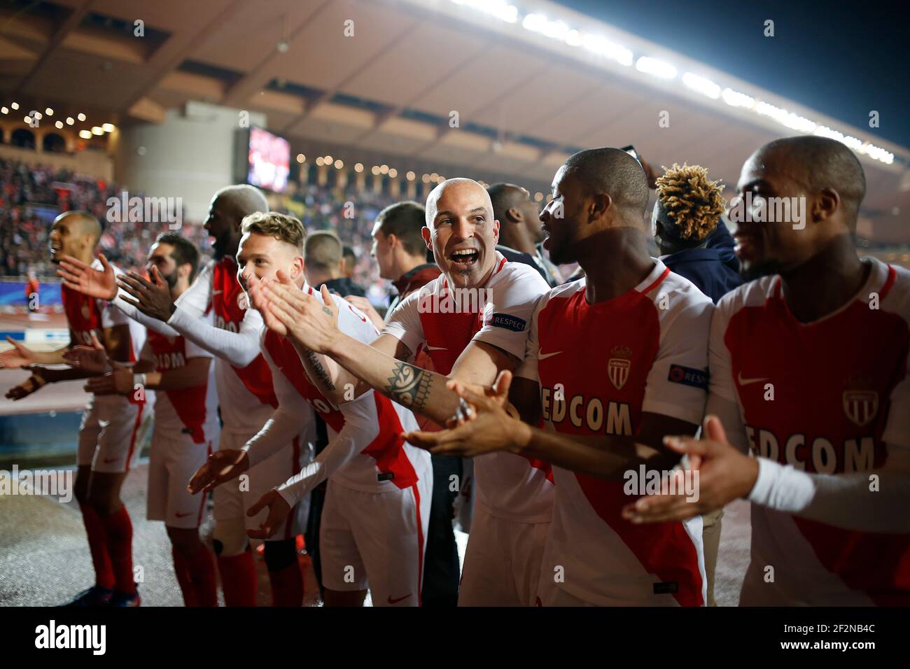 AS Monaco players celebrate after the UEFA Champions League football ...
