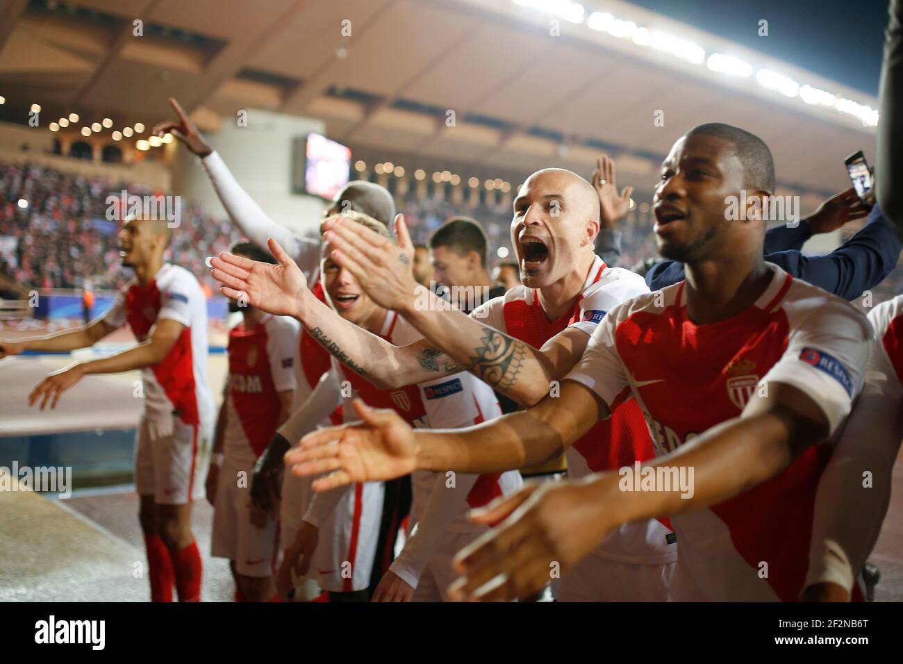 AS Monaco players celebrate after the UEFA Champions League football ...