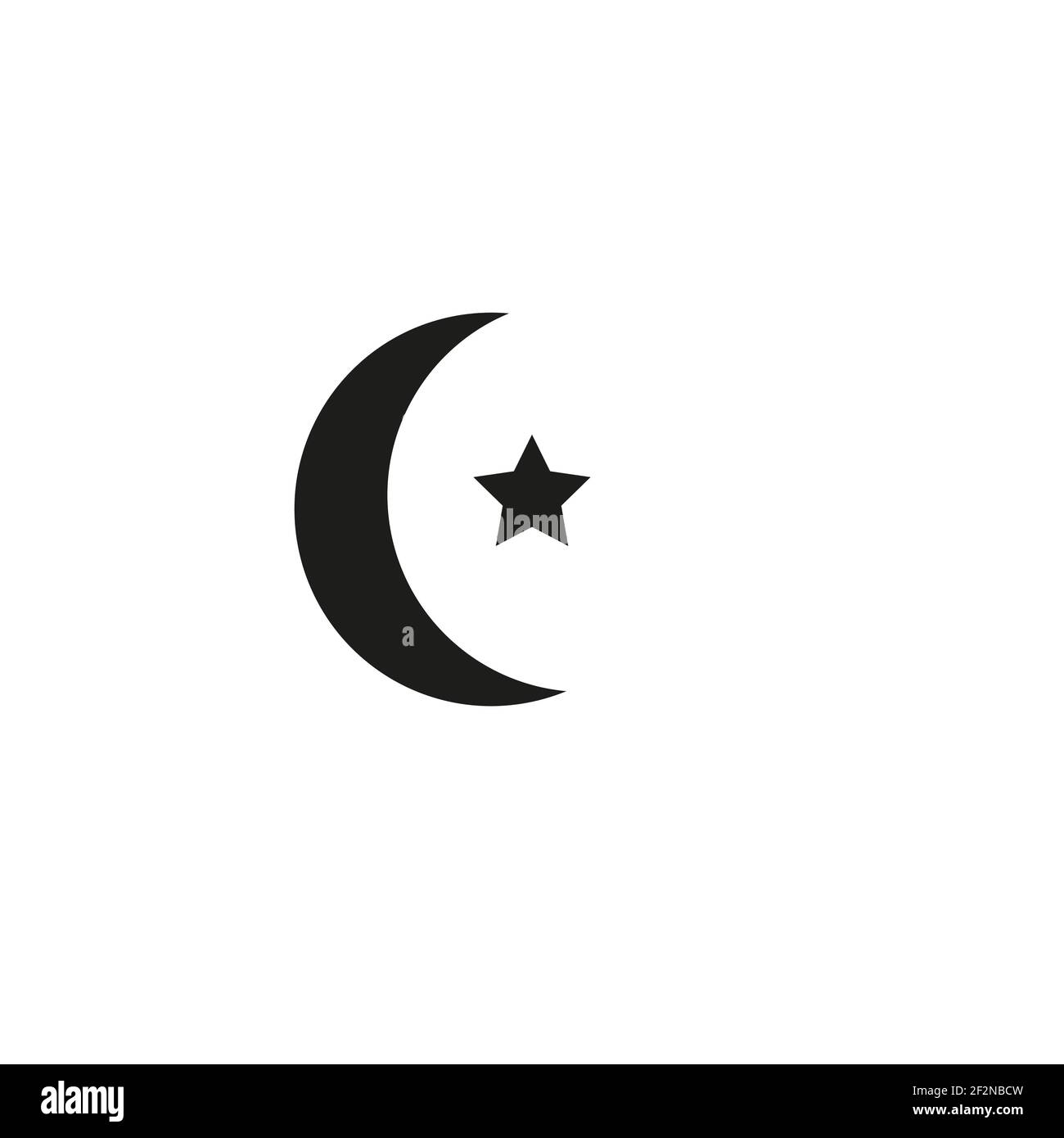 Moon Icon in trendy flat style isolated on grey background. Nighttime ...