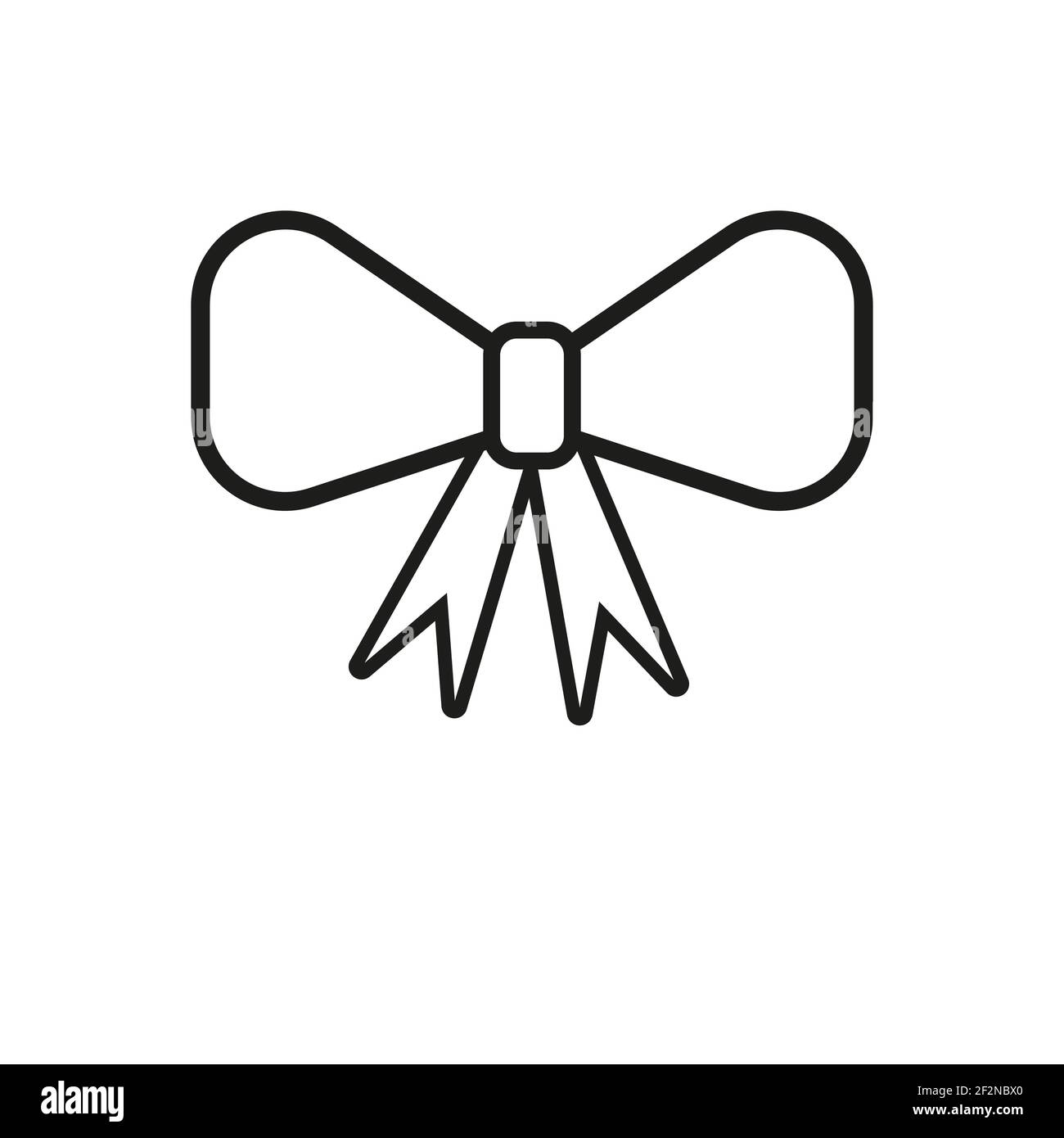 Bow Ribbon Minimalistic Flat Line Outline Stroke Icon Pictogram Symbol ...