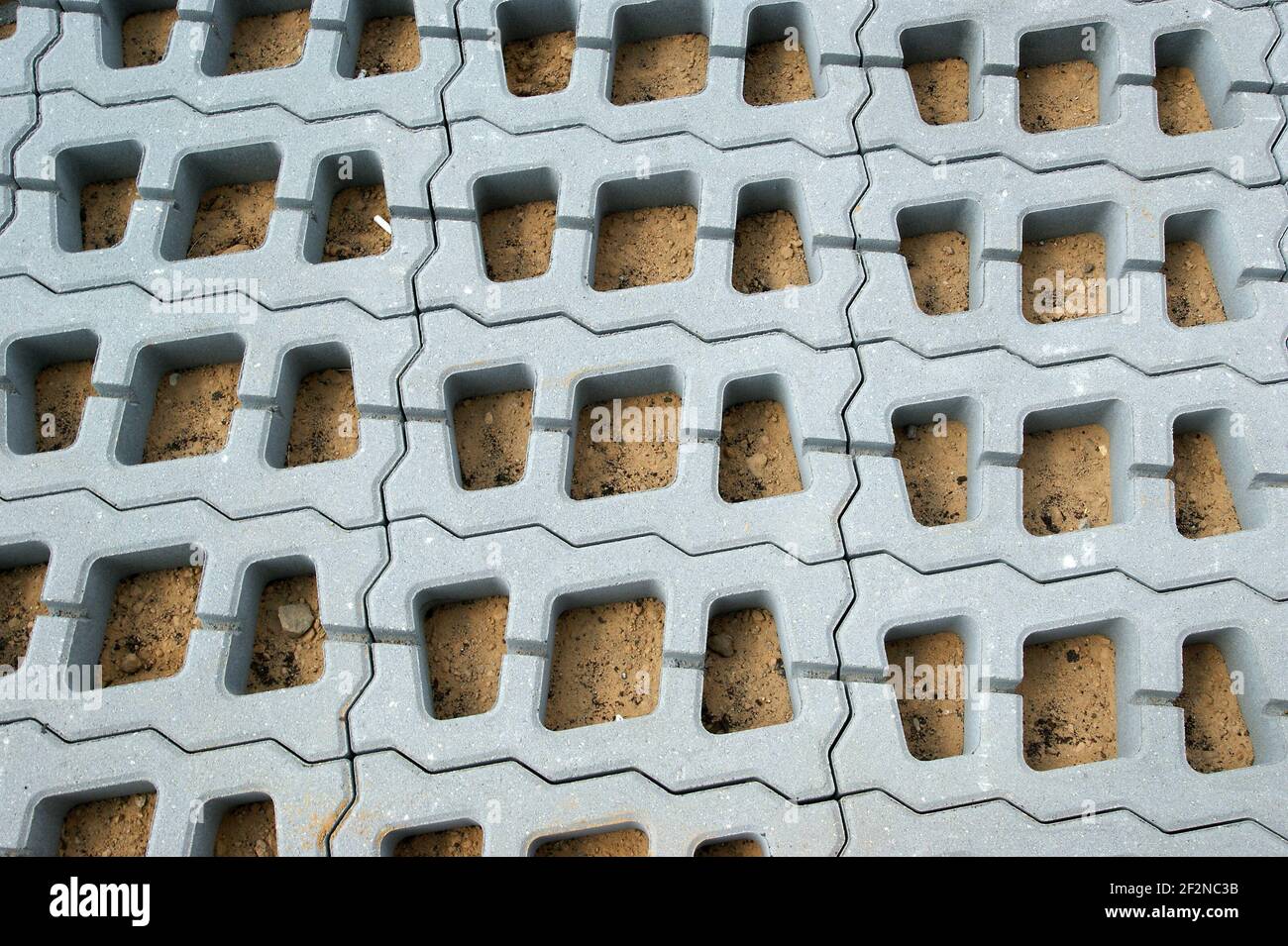 Permeable Pavers (Lawn grid) of reinforced concrete structures Stock ...