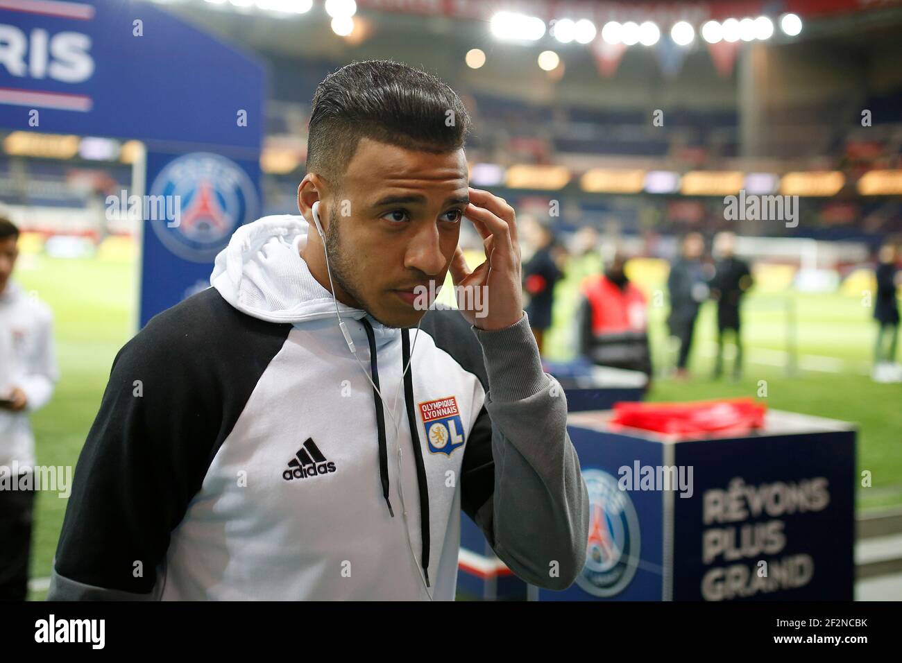 Lyon's French midfielder Coretin Tolisso leaves the pitch during the ...