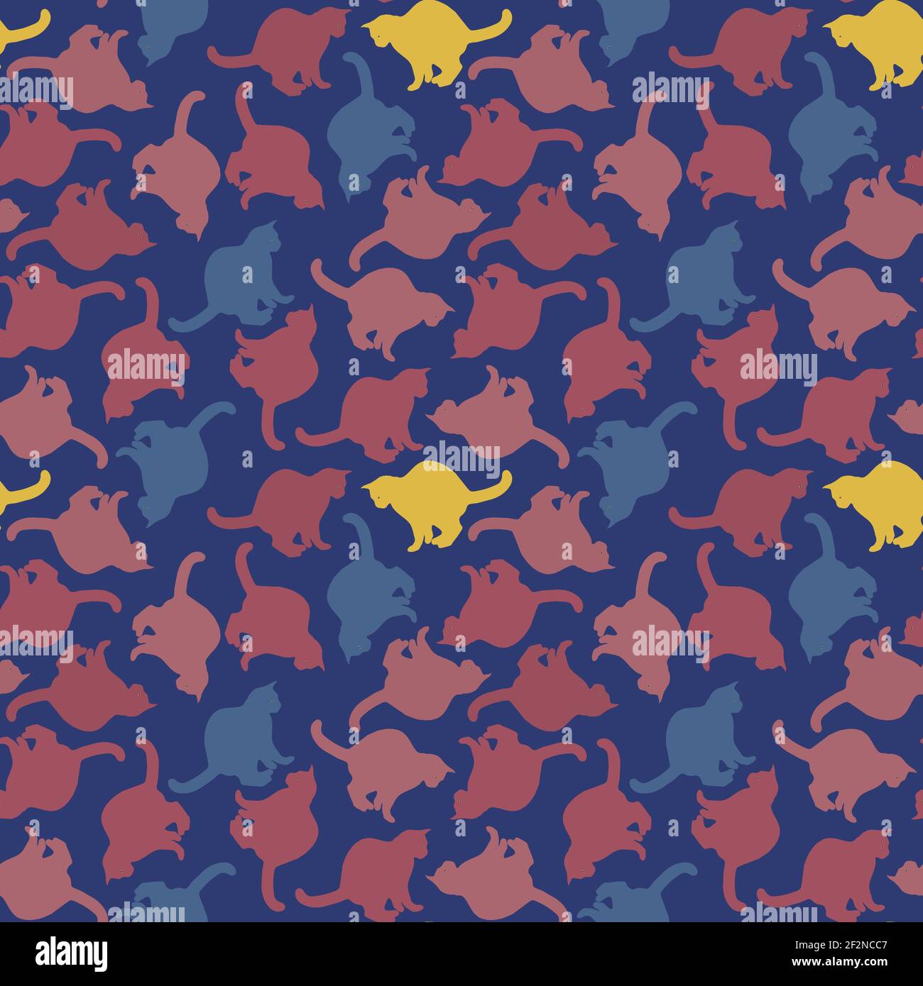 Seamless texture or endless pattern - colored cats. Wallpaper ...