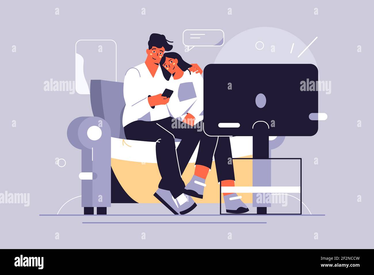 Couple man woman home Stock Vector Images - Alamy