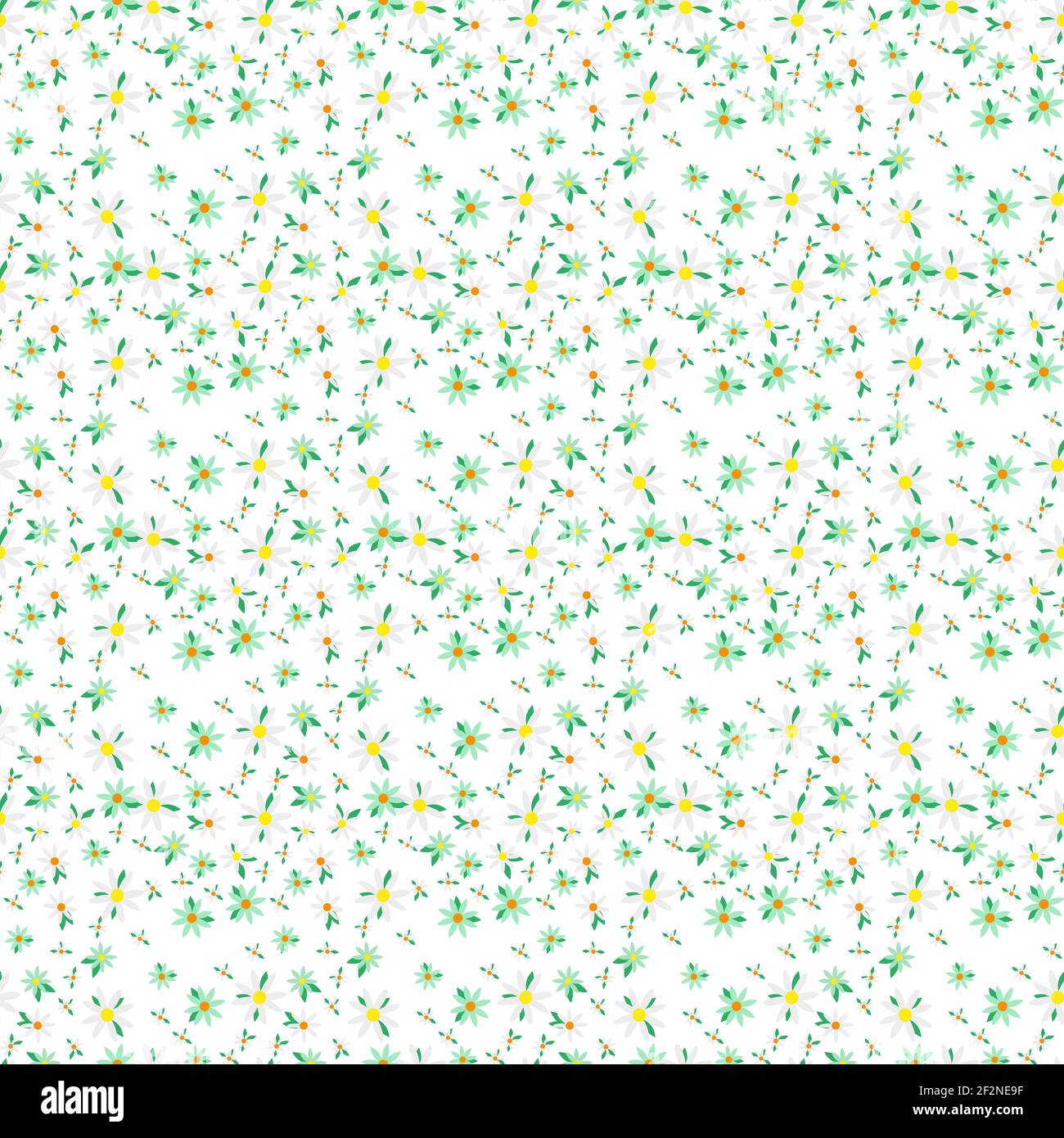 Daisy seamless pattern, White hand drawn daisies with leaves on blue ...