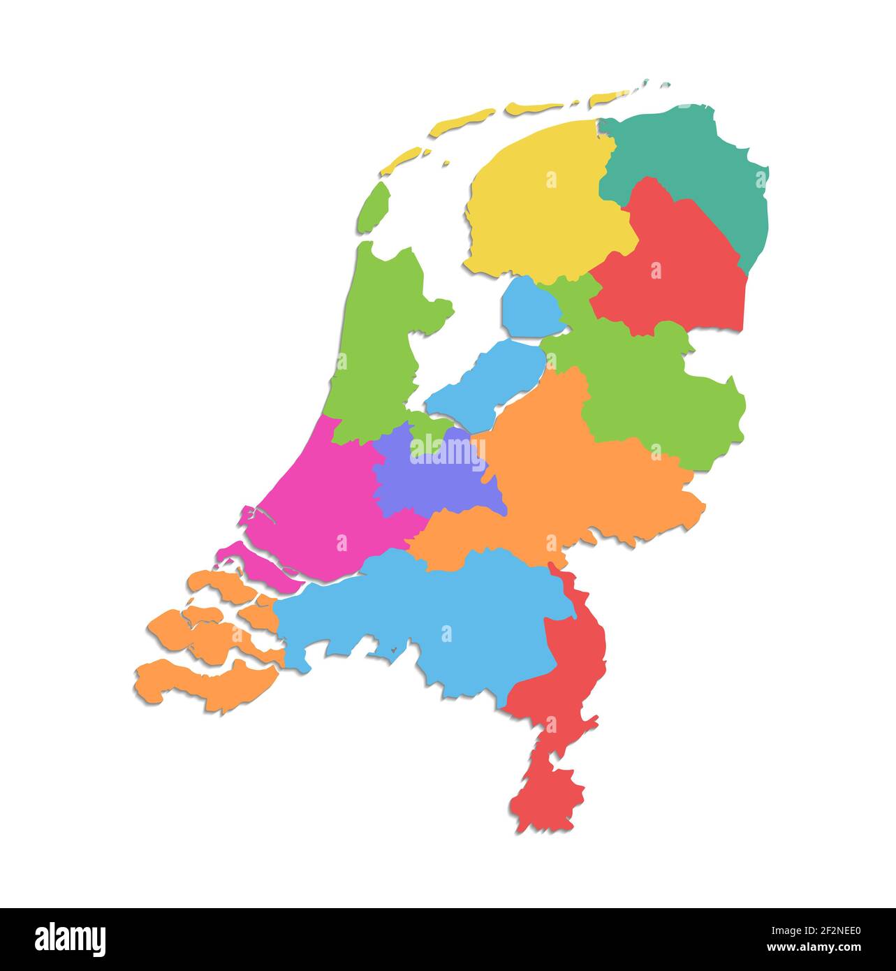 Netherlands map, administrative division, separate individual regions ...