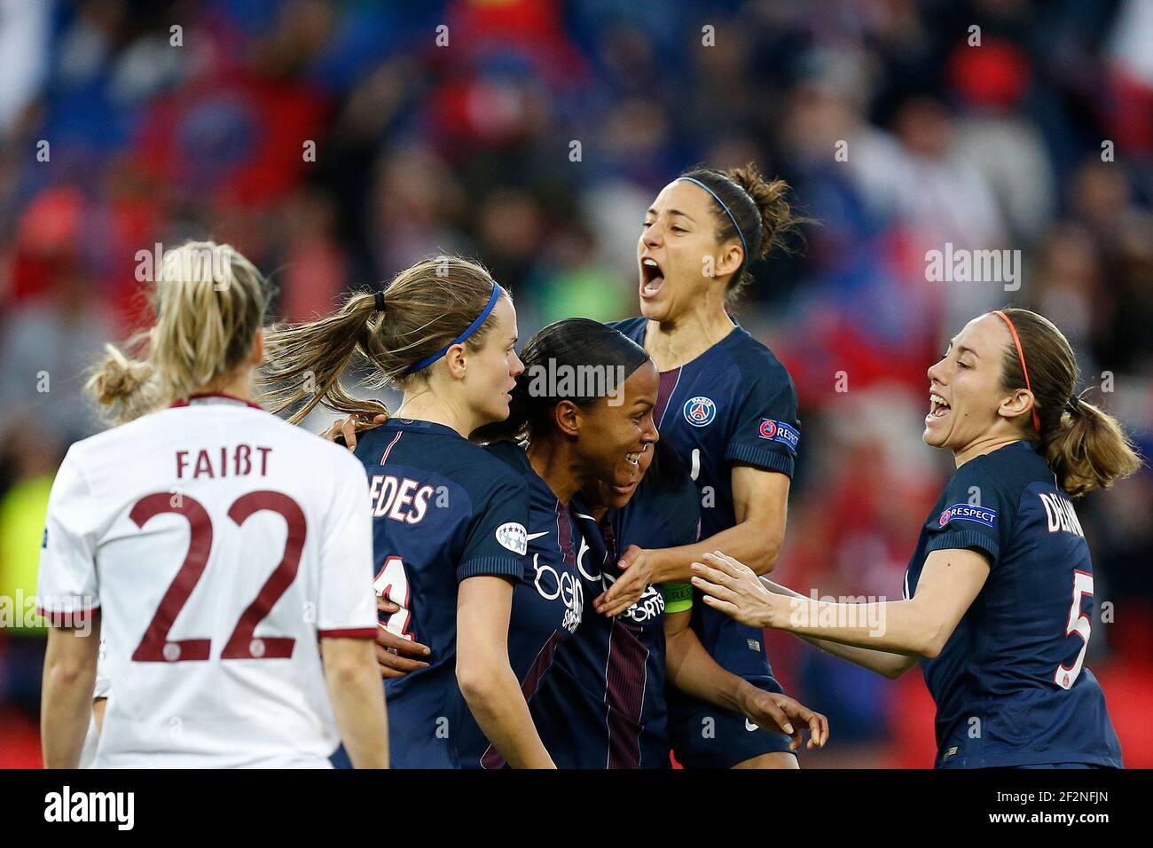 Paris Saint Germain's French forward Marie Laure Delie celebrates after ...