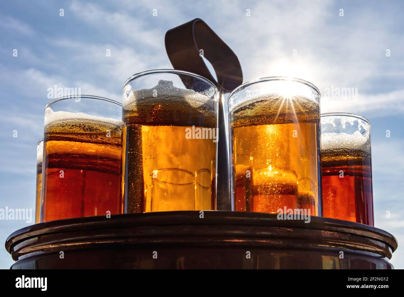 Koelsch - a specialty beer from Cologne in a typical tray in beer ...