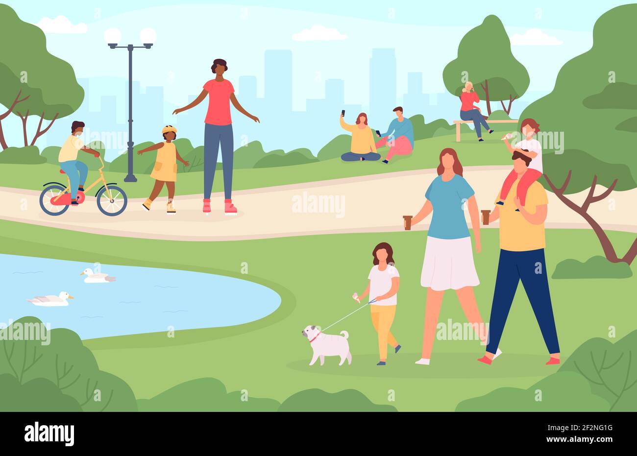 Families playing Stock Vector Images - Alamy