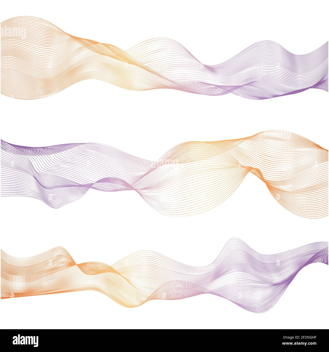 Set bright dynamic wave lines. Abstract background. Vector multicolored ...