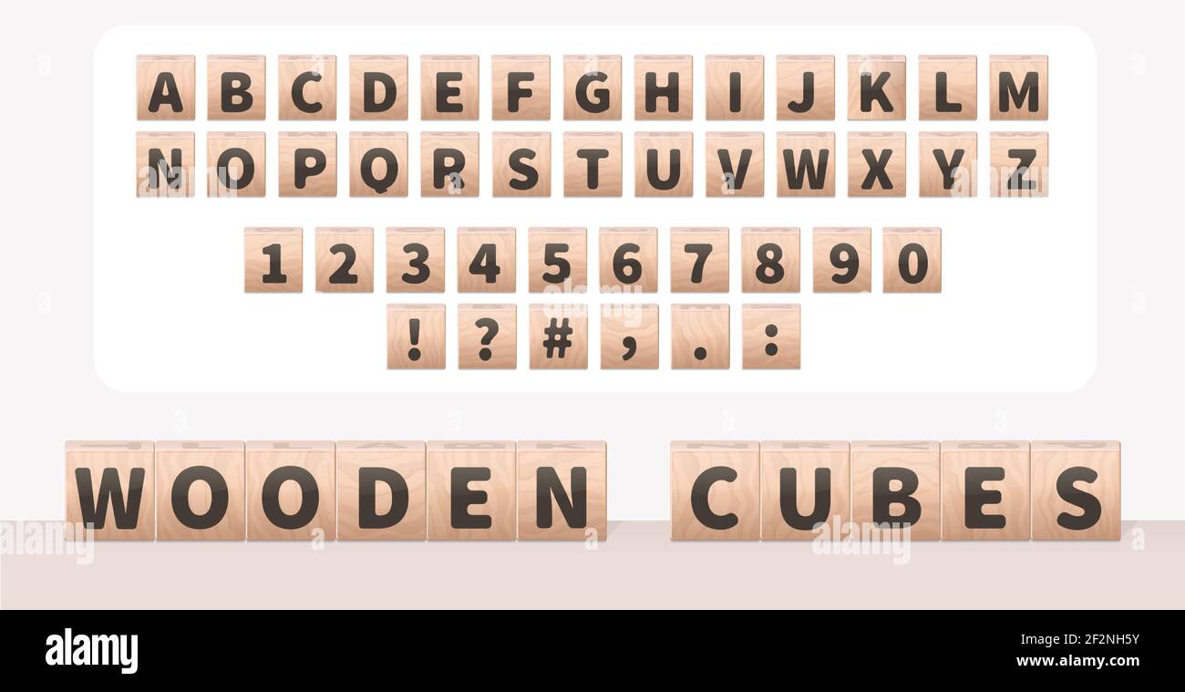 Childrens wooden cubes with the alphabet Stock Vector Image & Art - Alamy