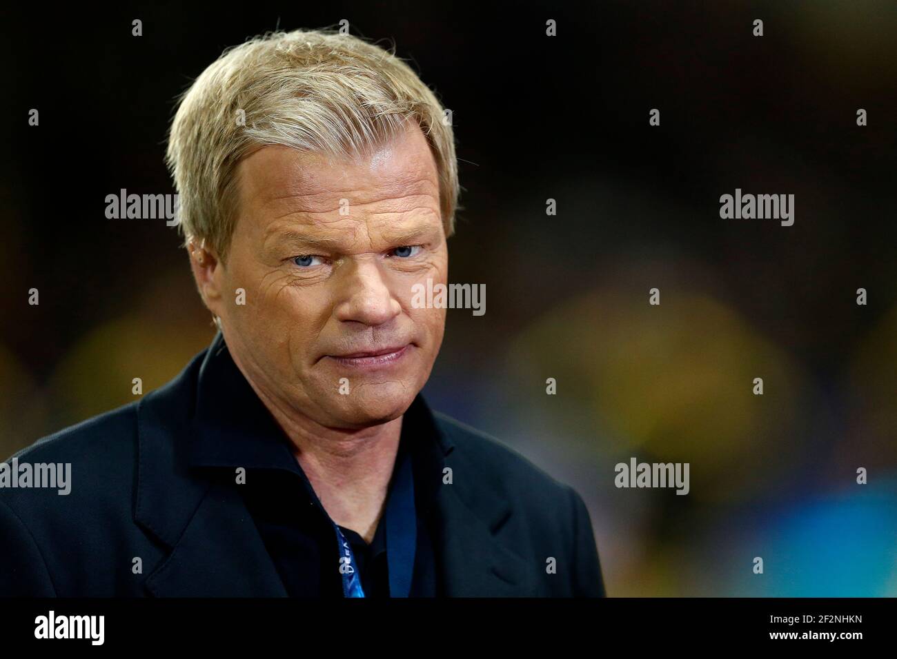 Former German player Oliver Kahn looks on during the UEFA Champions ...