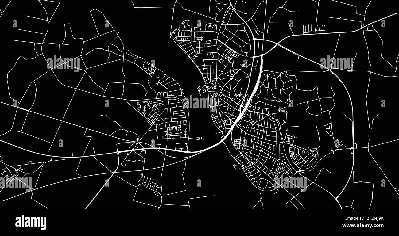 Urban vector city map of Nykobing falster, Denmark Stock Vector Image ...
